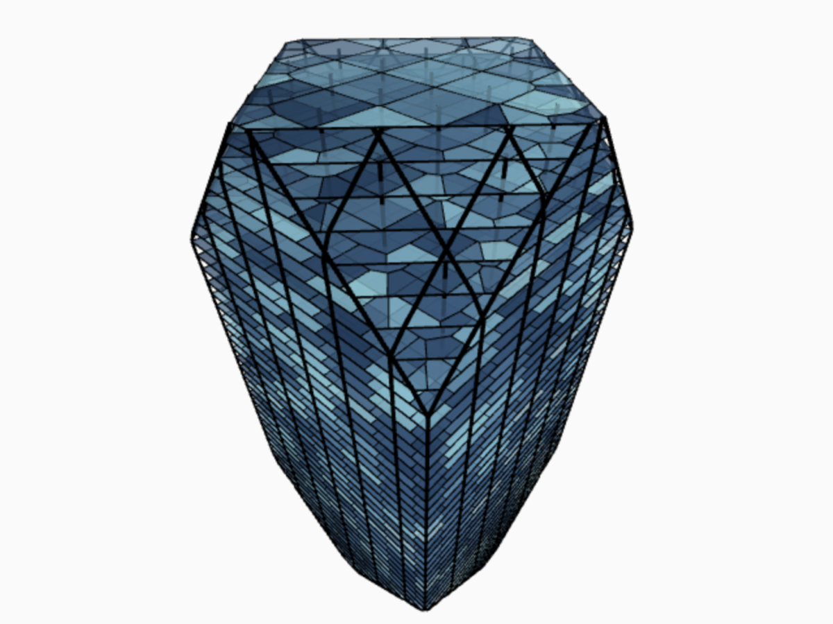 Tributary areas and column load takedown of a diamond shaped building 💎 ...